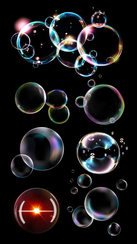 Bubble effect element set | Free Photo - rawpixel
