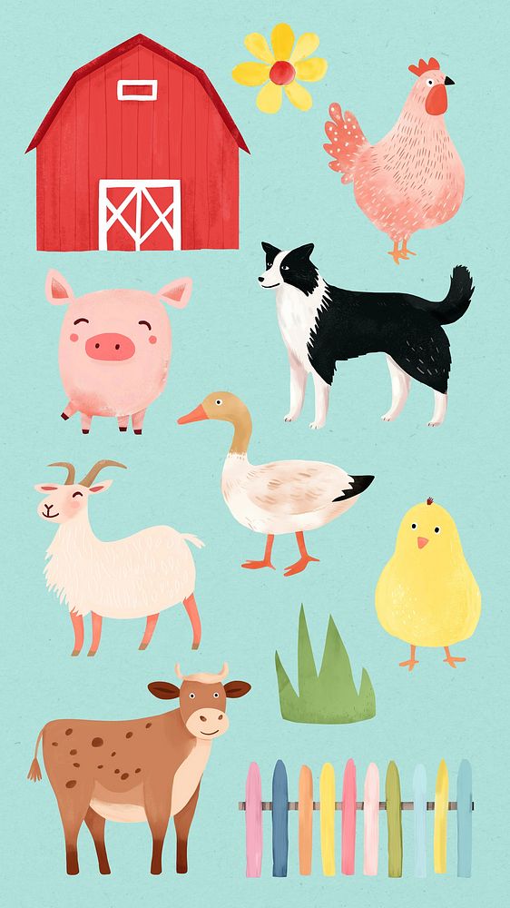 Animal Farm isolated image set | Premium Photo - rawpixel