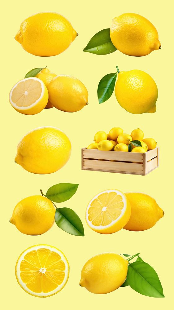 Lemon element set | Free Photo - rawpixel