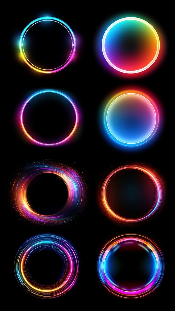 Glowing neon circle frame isolated | Premium Photo - rawpixel