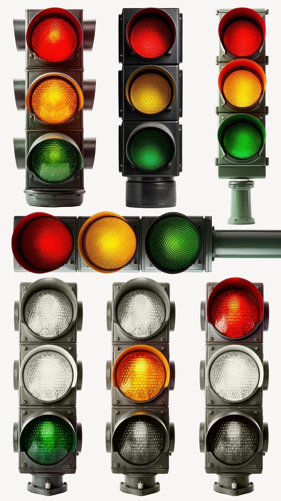 Traffic light isolated image set | Free Photo - rawpixel