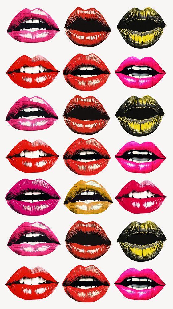 Silkscreen style lip expression isolated | Free Photo - rawpixel