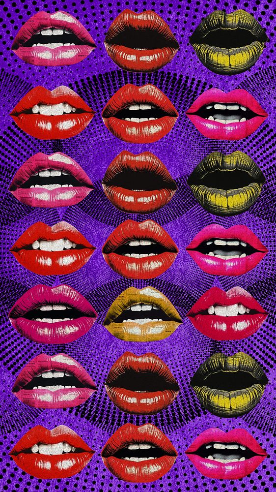 Silkscreen style lip expression isolated | Free Photo - rawpixel