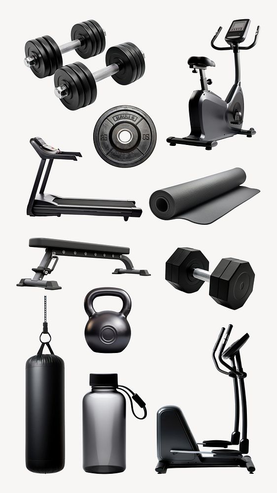 Gym equipment isolated image set | Premium Photo - rawpixel