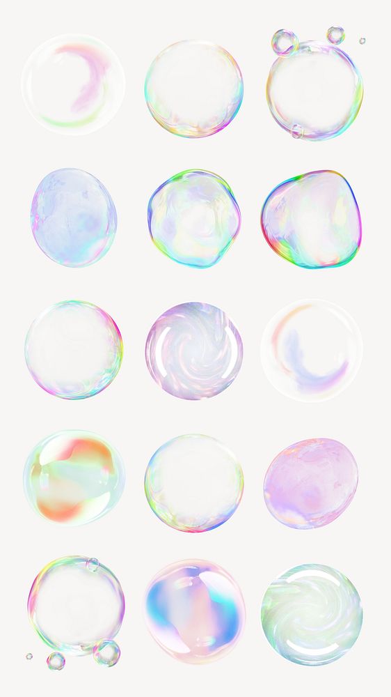 Bubble effects isolated image set | Free Photo - rawpixel