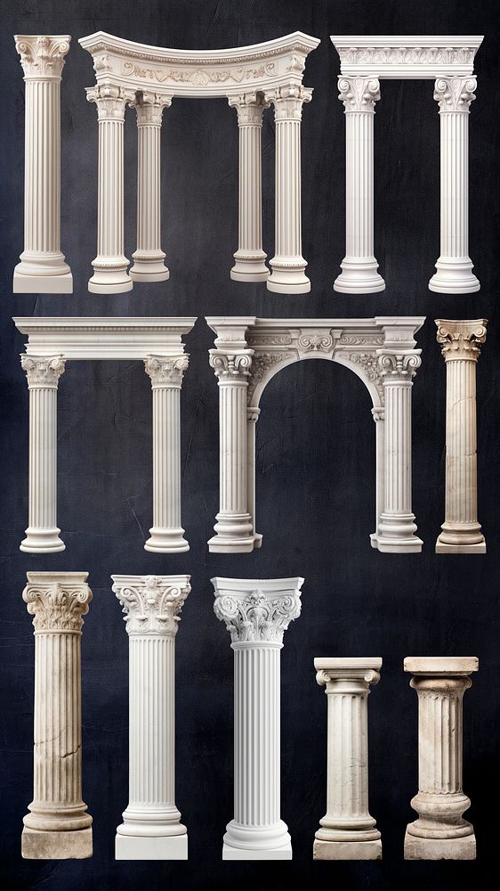 Column architecture element set | Premium Photo - rawpixel