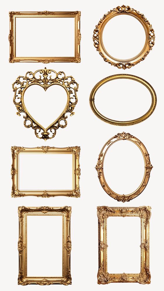 Vintage gold frame element set | Free Photo - rawpixel
