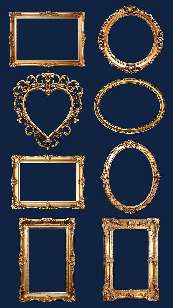 Vintage gold frame element set | Free Photo - rawpixel