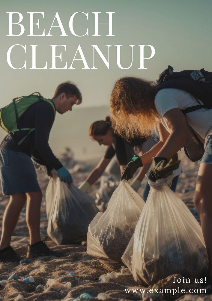 Beach cleanup poster template | Free Photo - rawpixel