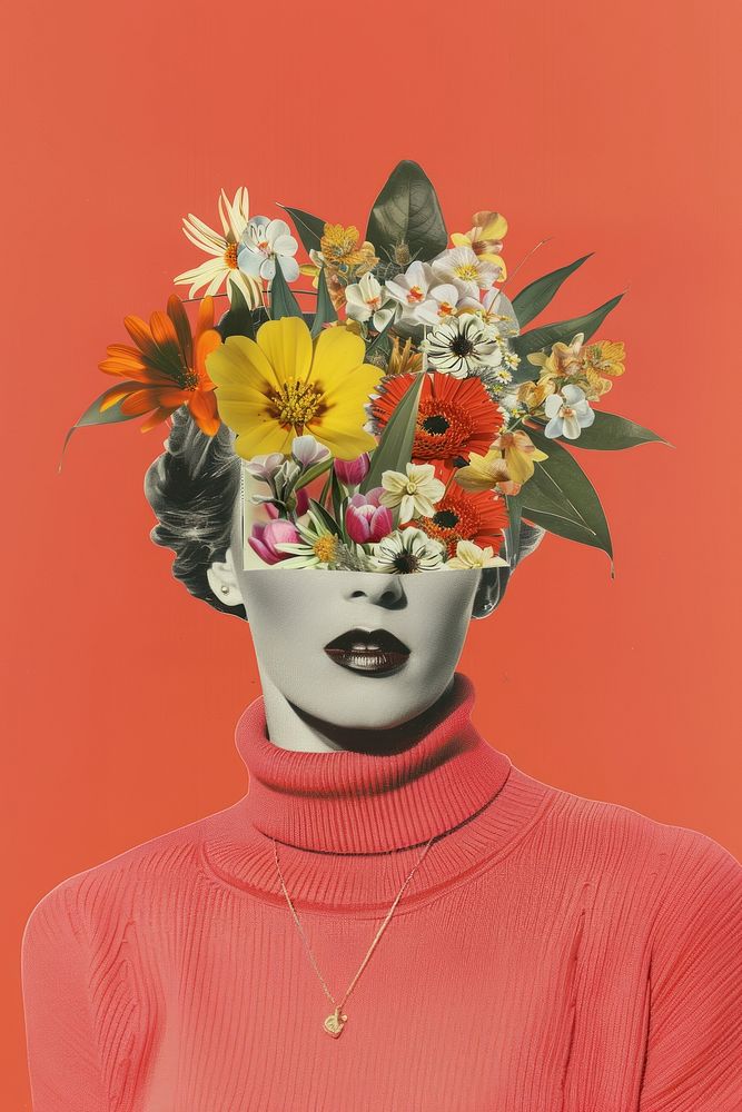 Woman portrait flowers face art | Free Photo Illustration - rawpixel
