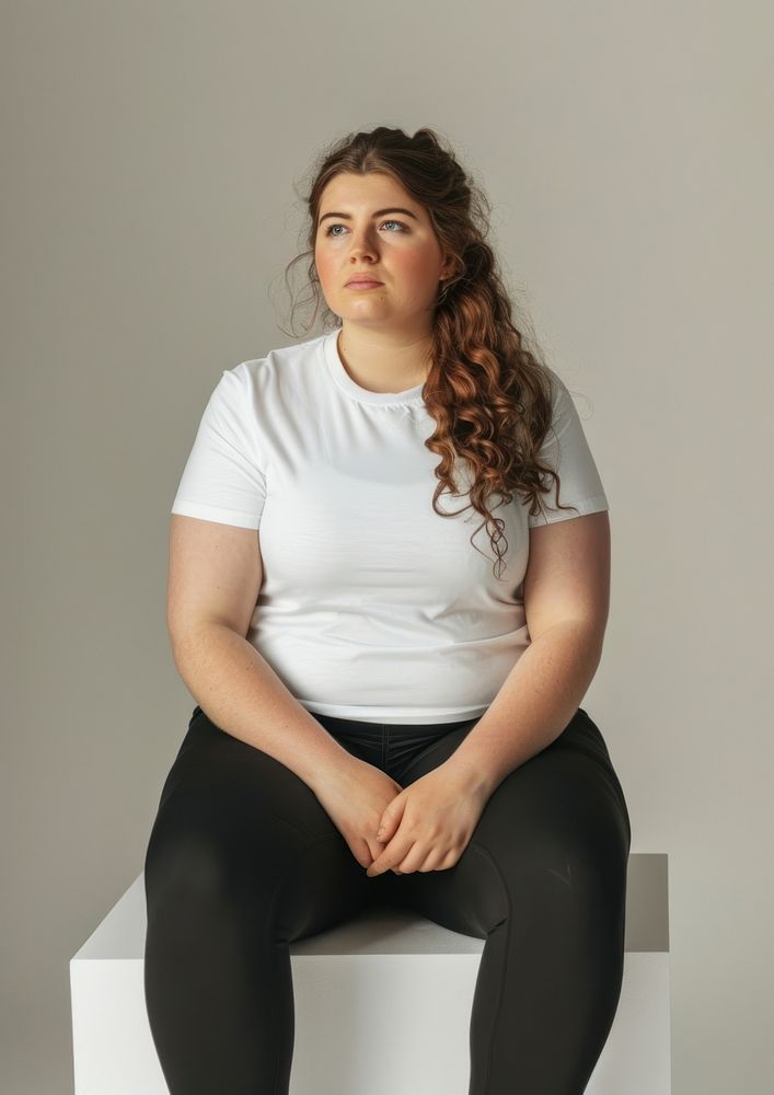Chubby woman wearing white t | Free Photo - rawpixel