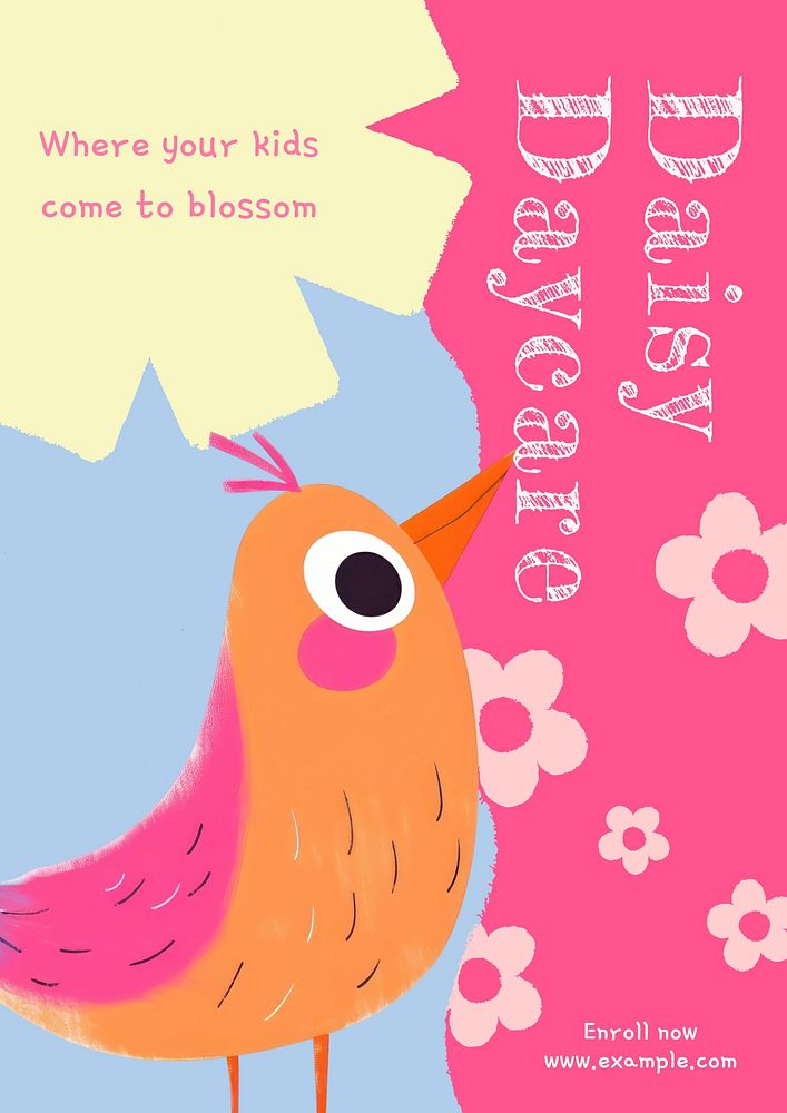 Daycare poster template | Free Photo - rawpixel