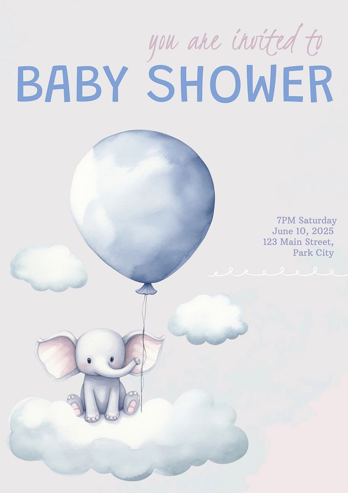 Baby shower poster template and | Free Photo - rawpixel