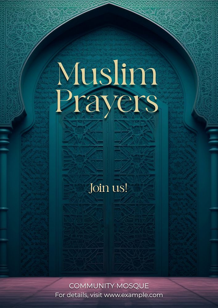 Muslim prayers poster template | Free Photo - rawpixel