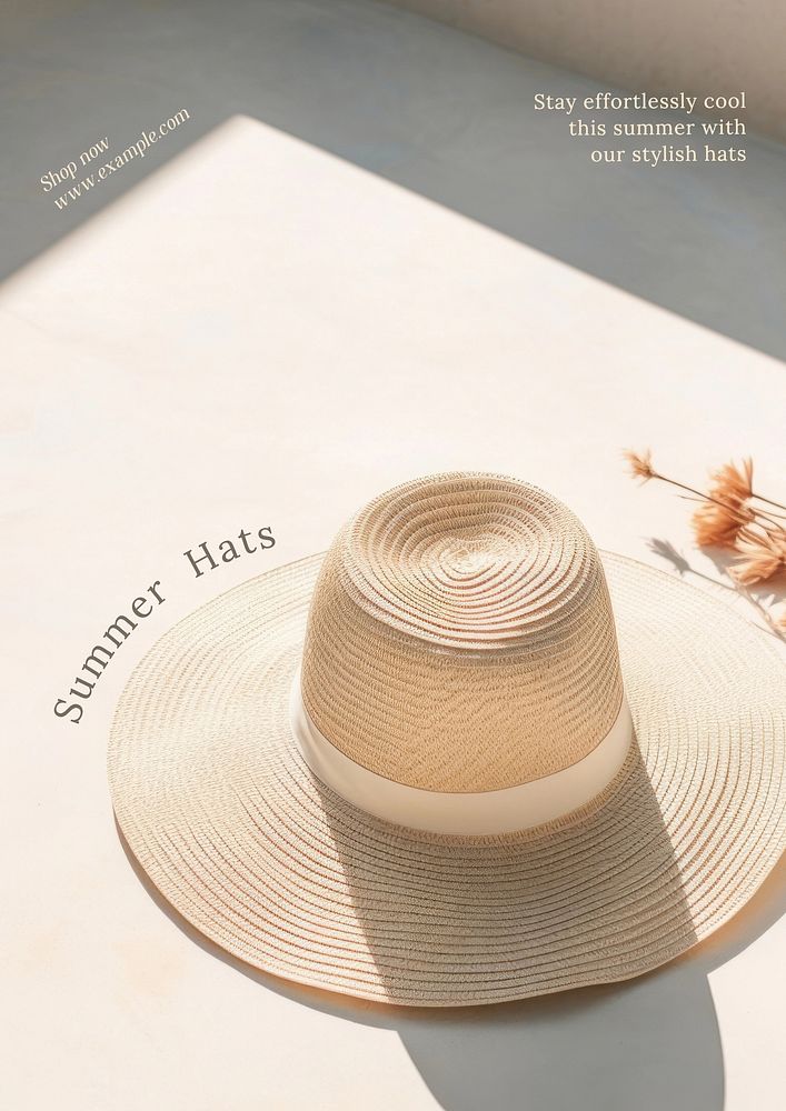 Summer hats poster template | Free Photo - rawpixel