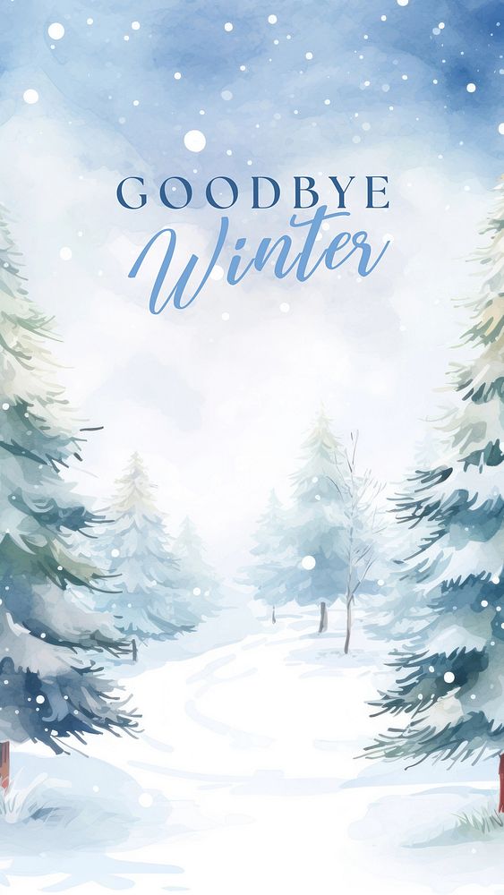 Goodbye winter mobile wallpaper template | Free Photo - rawpixel
