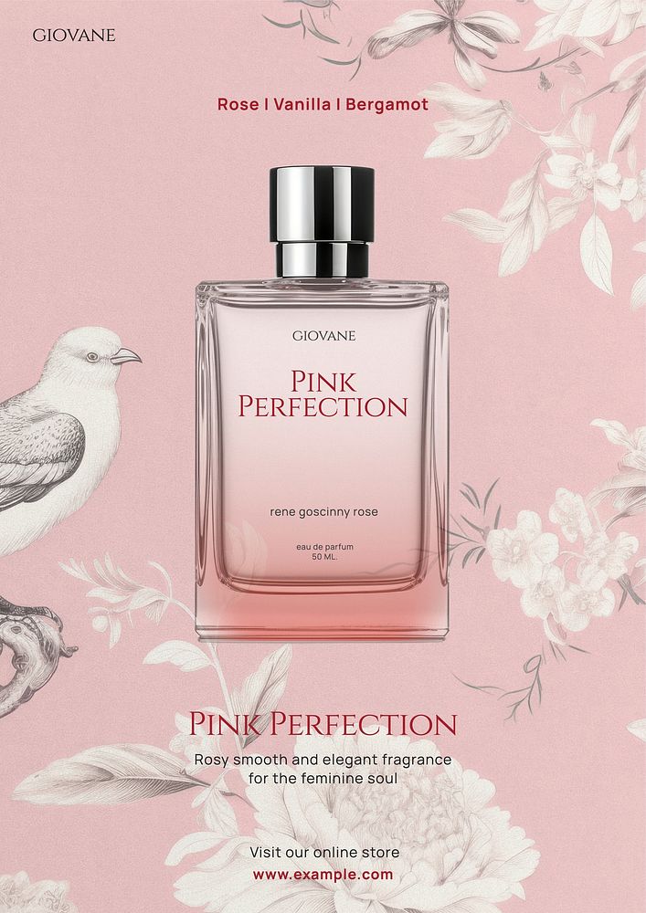 Perfume poster template | Free Photo - rawpixel