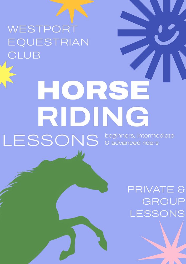 Horse riding poster template | Free Photo - rawpixel