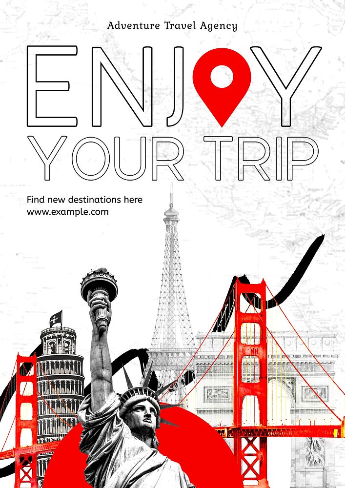 Enjoy your trip poster template | Free Photo - rawpixel
