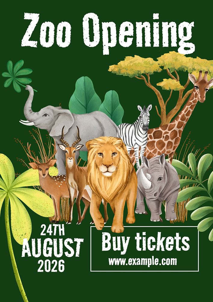 Zoo opening poster template | Free Photo - rawpixel