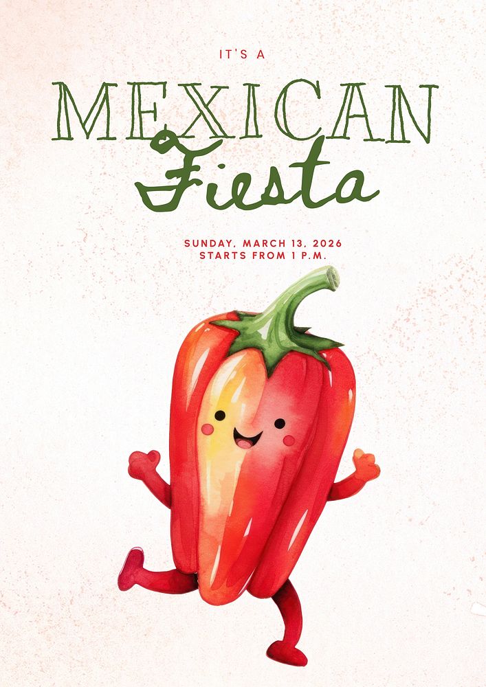 Mexican fiesta poster template | Free Photo - rawpixel