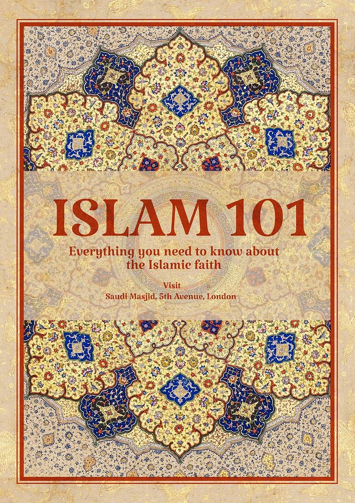 Islam 101 poster template | Free Photo - rawpixel