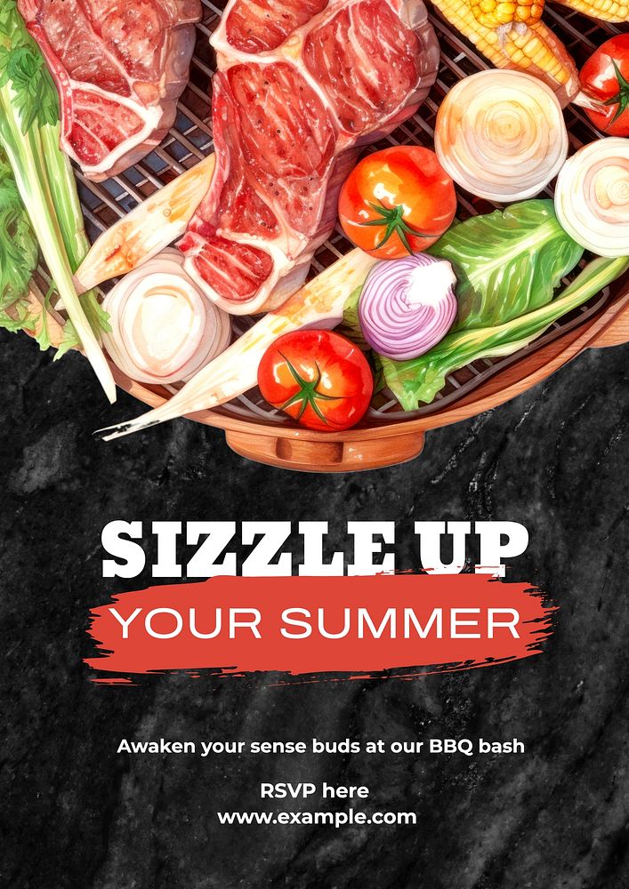 Summer bbq poster template | Free Photo - rawpixel
