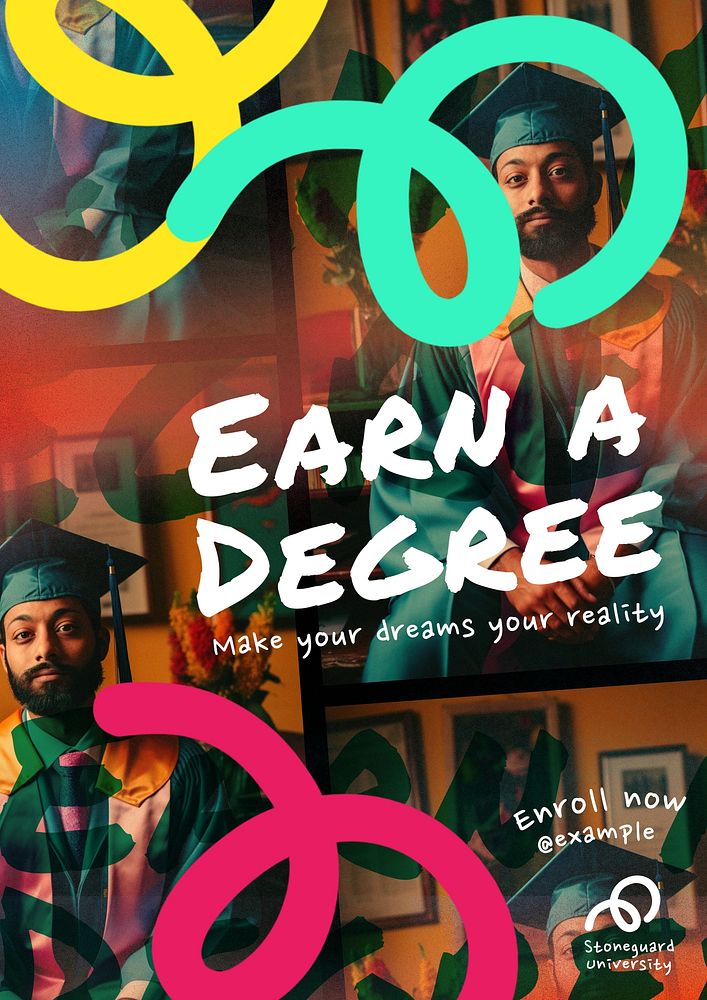 University degree poster template | Free Photo - rawpixel