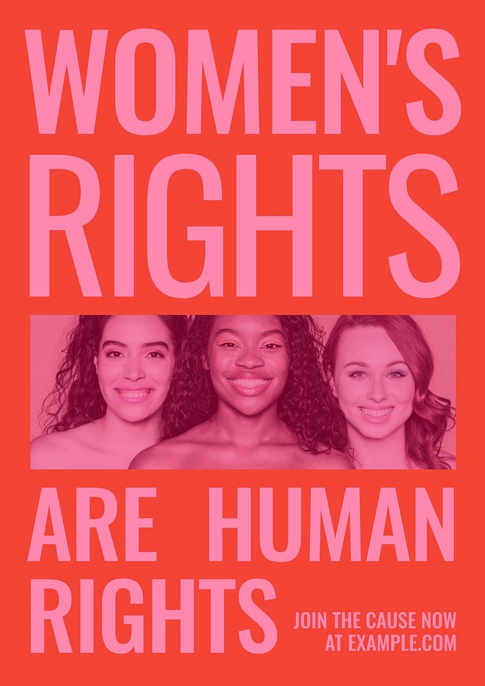 Women's rights poster template | Free Photo - rawpixel