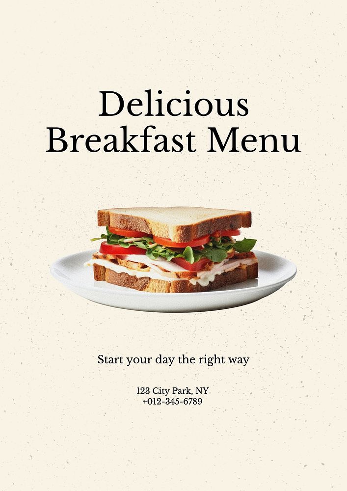 Breakfast menu poster template | Free Photo - rawpixel