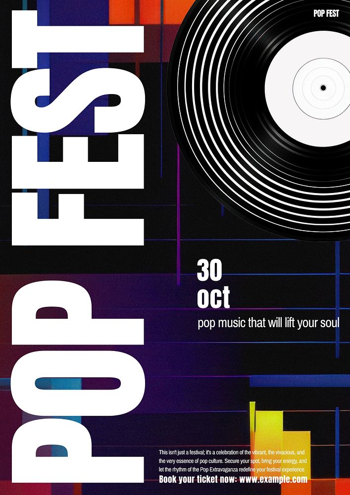 Pop music poster template | Free Photo - rawpixel
