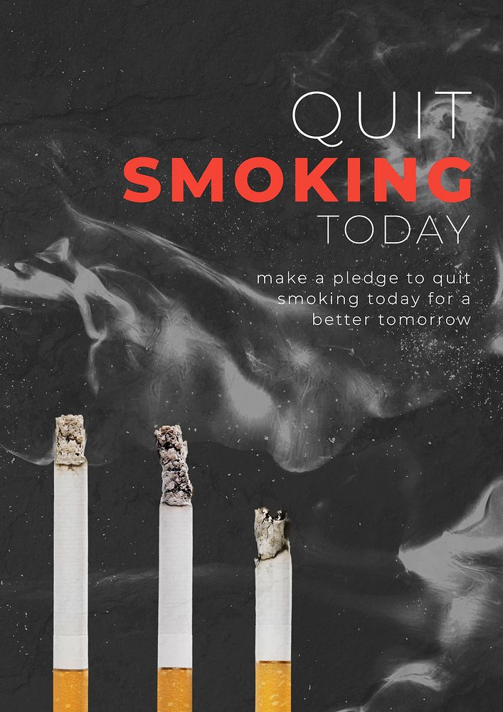 Quit smoking poster template design | Free Photo - rawpixel