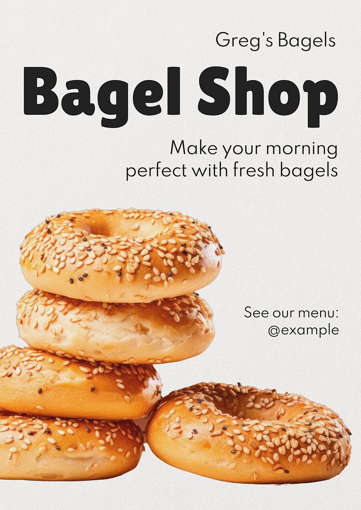 Bagel shop poster template | Free Photo - rawpixel