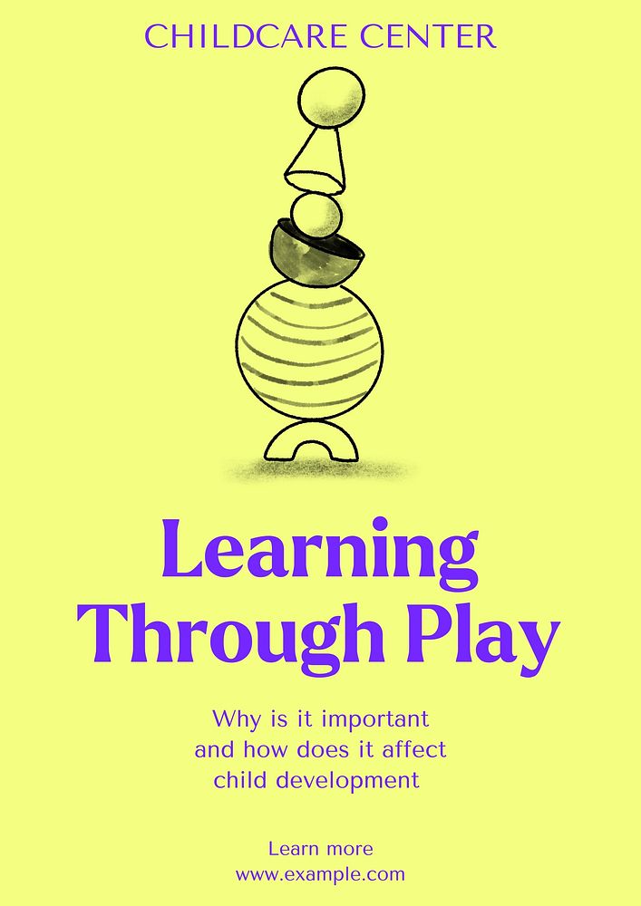 Learning through play poster template | Free Photo - rawpixel