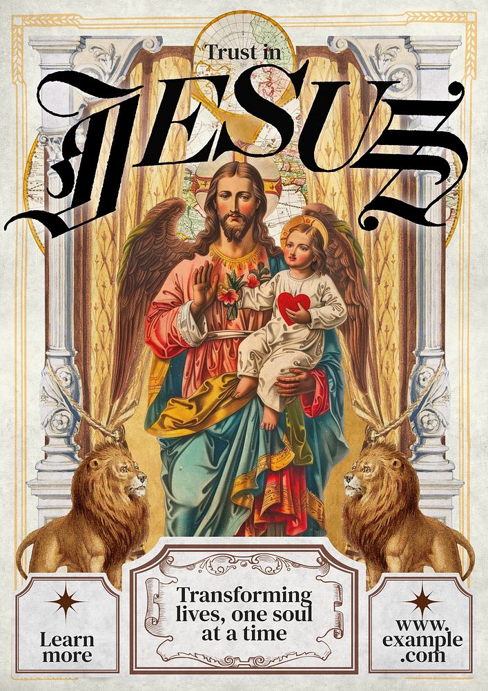 Trust in Jesus poster template | Free Photo - rawpixel