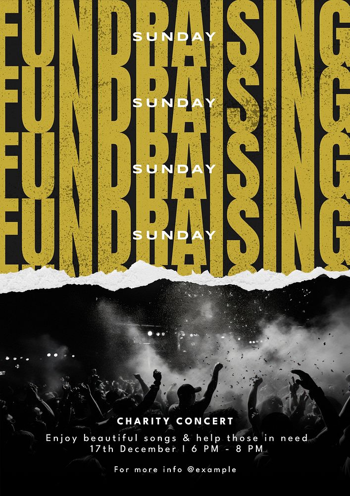 Fundraising charity concert poster template | Free Photo - rawpixel