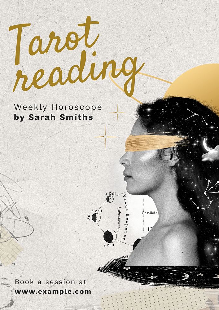 Tarot reading poster template and | Free Photo - rawpixel