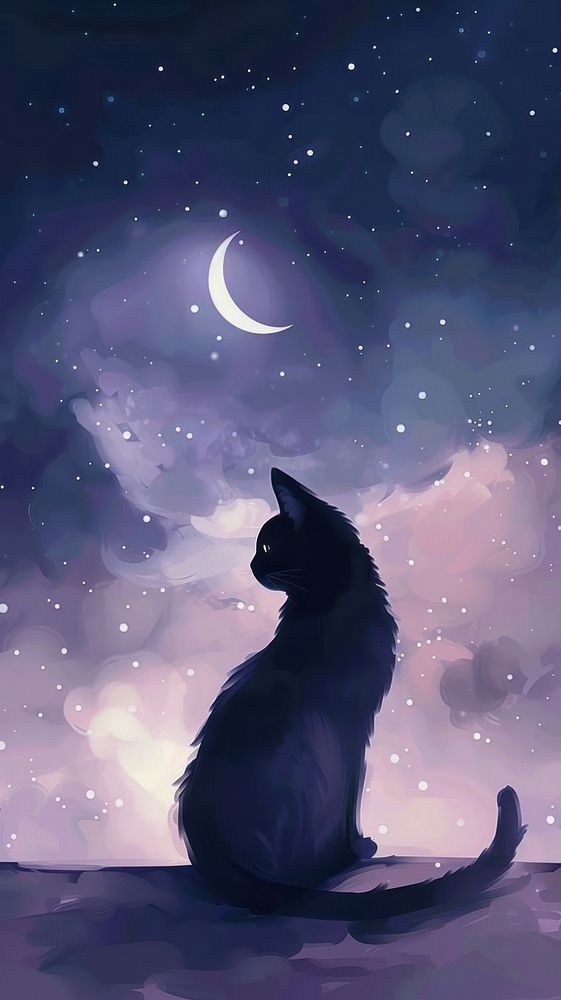 Cute cat astronomy outdoors nature | Free Photo Illustration - rawpixel