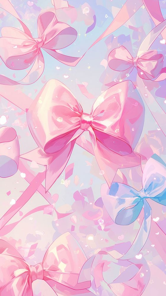 Bow ribbon wallpaper art. | Free Photo Illustration - rawpixel