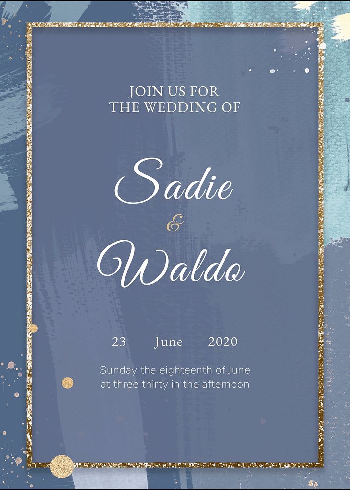 Blue aesthetic invitation card template | Free Photo - rawpixel