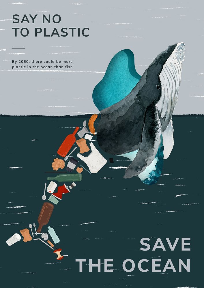 Plastic pollution poster template | Free Photo - rawpixel
