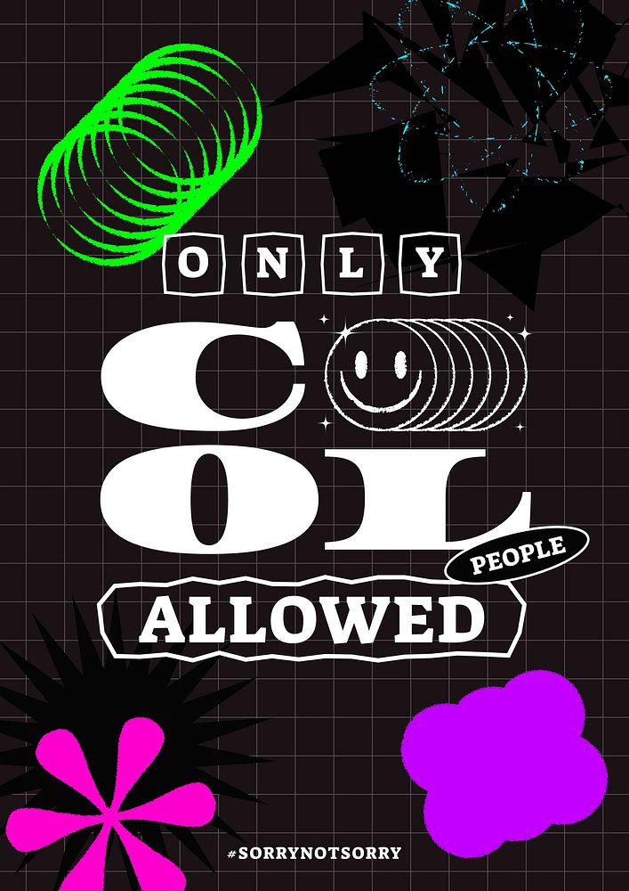 Neon party poster template, funky | Free Photo - rawpixel