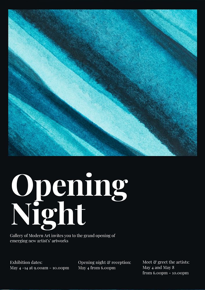 Opening night poster template blue | Free Photo - rawpixel