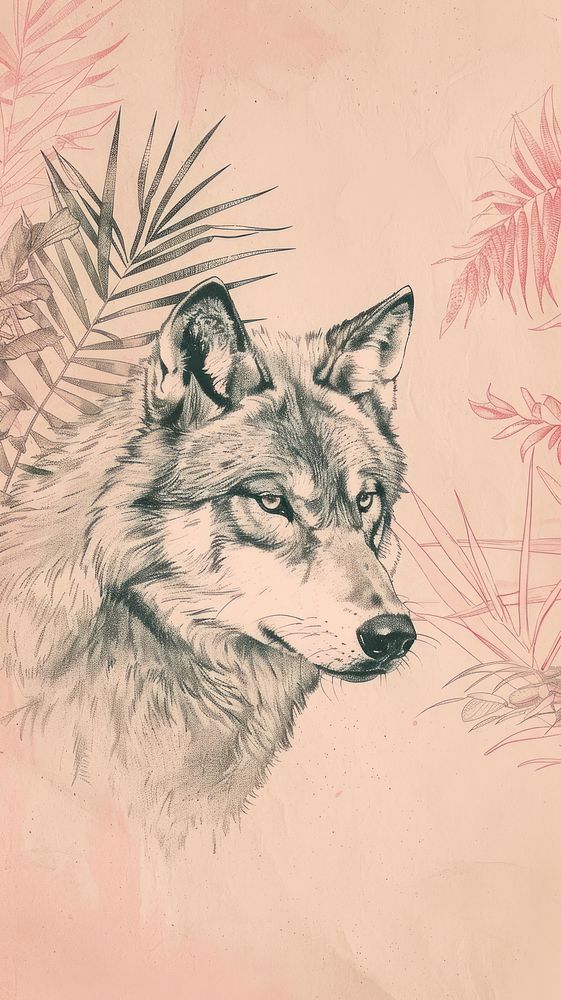 Wallpaper wolf drawing sketch illustrated. | Free Photo Illustration ...