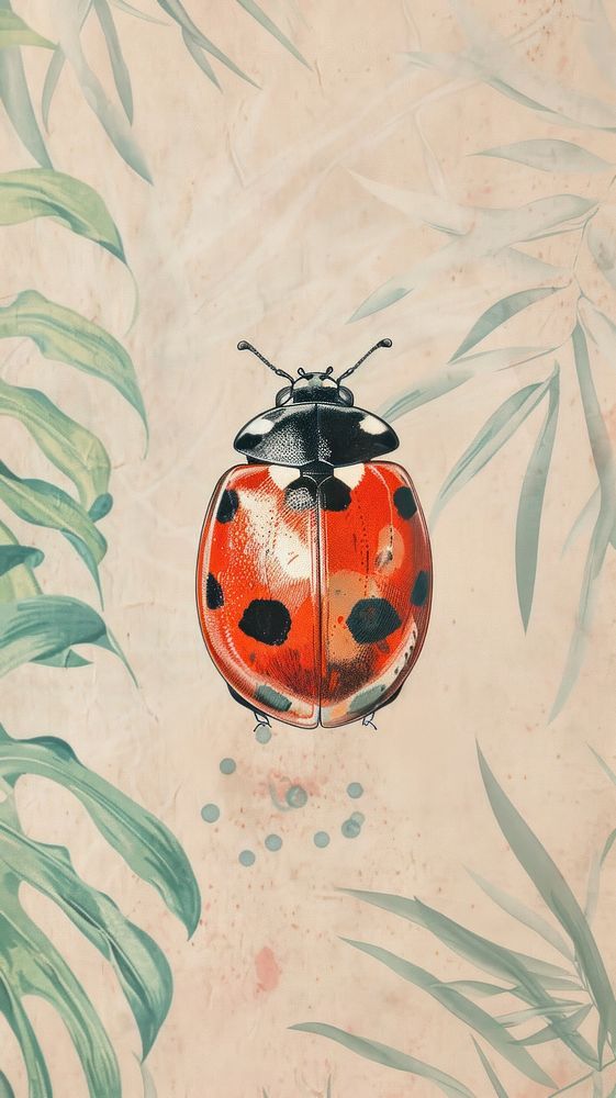Wallpaper ladybug invertebrate animal insect. | Free Photo Illustration ...