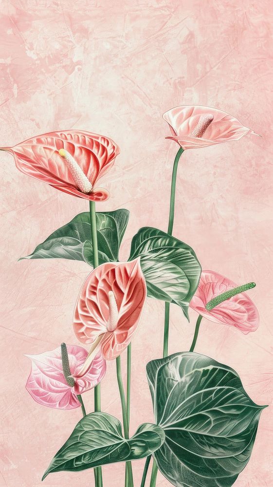Wallpaper Anthurium flowers anthurium blossom | Free Photo Illustration ...