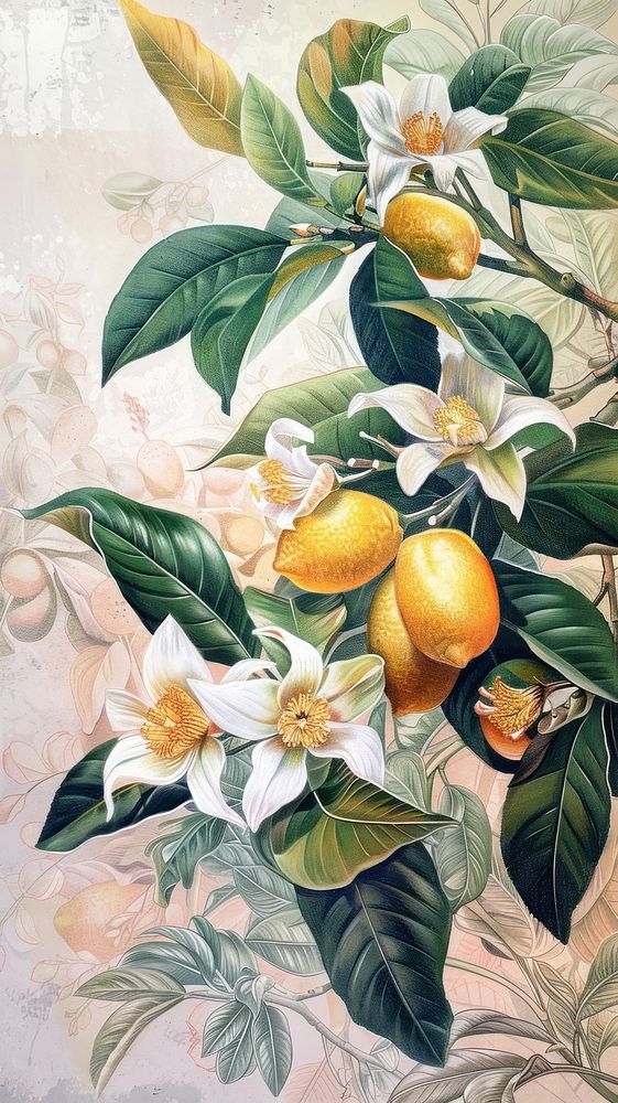 Wallpaper lemon tree drawing sketch | Free Photo Illustration - rawpixel