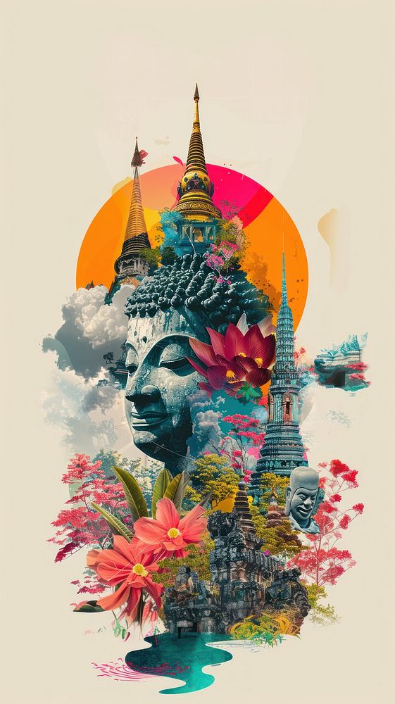 Graphics collage art blossom. | Free Photo Illustration - rawpixel