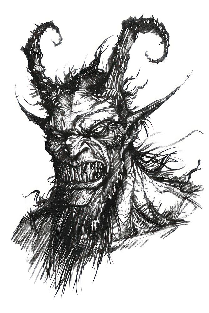 Etching illustration demon sketch illustrated | Free Photo Illustration ...