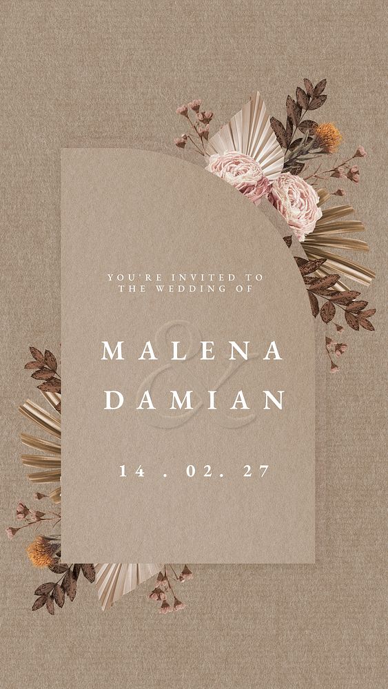 Wedding invitation Facebook story template | Free Photo - rawpixel